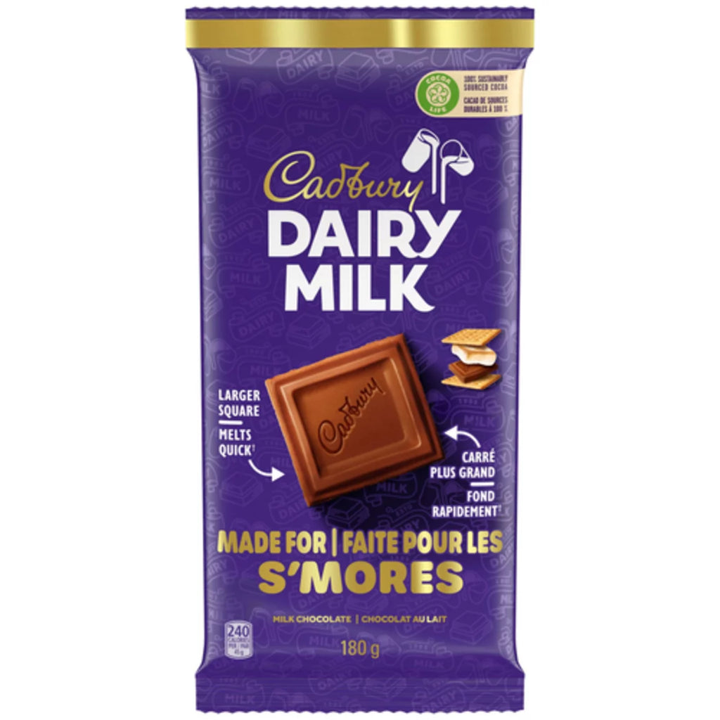 Cadbury Dairy Milk Larger Squares made for Smores Bar 180g- Canadian ...