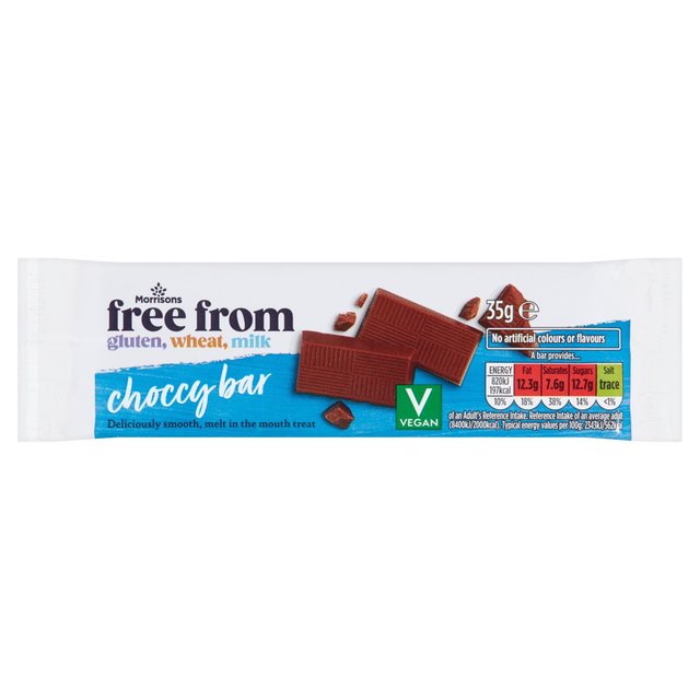 Morrisons Free From Choccy Bar 35g- Vegan – Jolly Grub