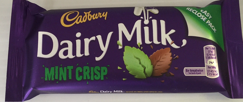 Cadbury Dairy Milk Mint Crisp Bar 54g Ireland – Jolly Grub